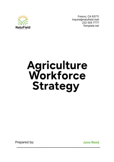 Free Agriculture Workforce Strategy Template To Edit Online