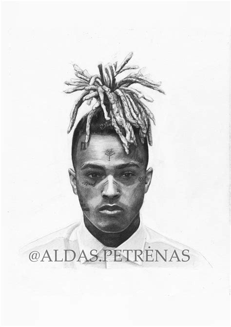 Xxxtentacion Portrait Pencil Drawing Fine Art Poster Print Etsy