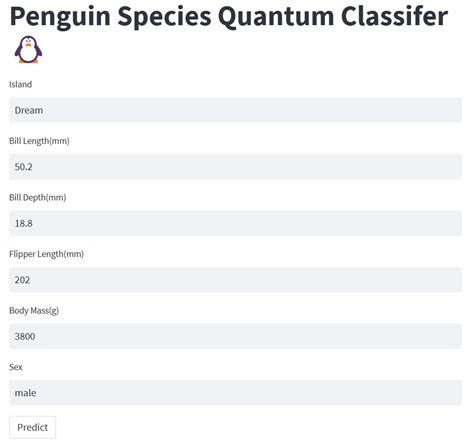 Github Bopardikarsoham Penguin Species Quantum Classifer App