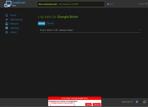 Mega Backups Fails MFA Setup Duplicati