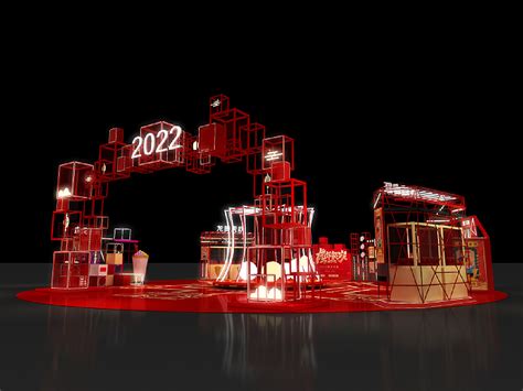 新春中庭美陈3d设计效果图艾蓝木子 站酷zcool