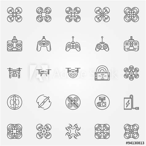 Drone Linear Icons Set