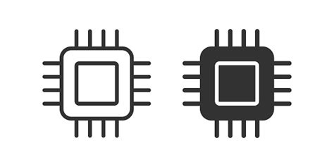컴퓨터 칩 아이콘입니다 프로세서 서명 Cpu 기호입니다 마이크로칩 기호 마이크로프로세서 아이콘입니다 블랙 색상 벡터 기호입니다 Cpu에 대한 스톡 벡터 아트 및 기타 이미지