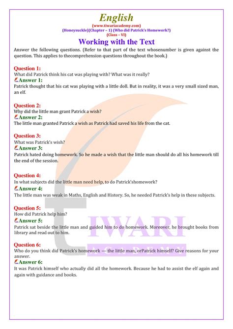 English Chapter 6 Class 6 Question Answer At Alonzo Caraway Blog