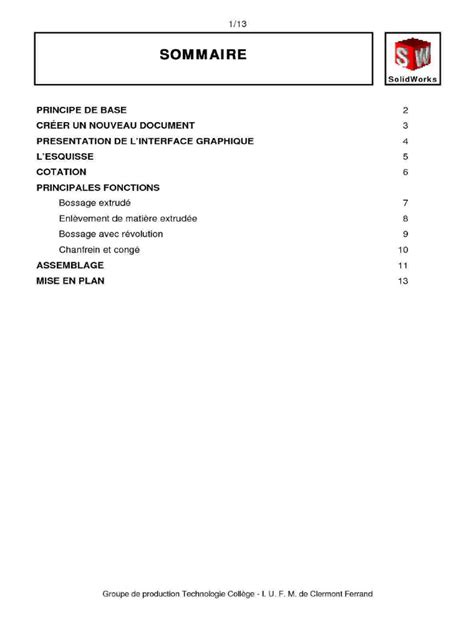 Documentation Solidworks Pdf