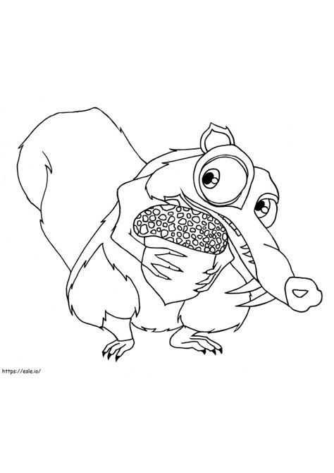 Scrat Of Ice Age Coloring Page