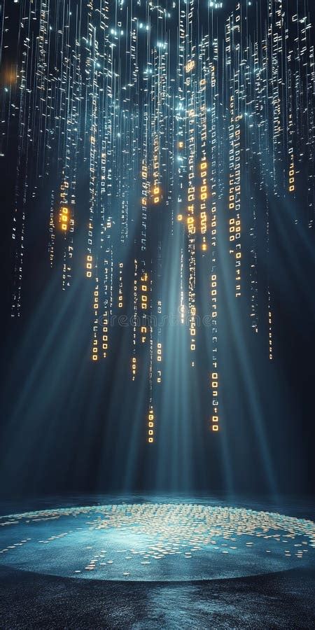 Floating Glowing Numbers In A Dark Space Creating A Futuristic Data