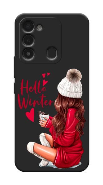 Матовый силиконовый чехол на Tecno Spark Go 2022 8С 9 Текно Спарк Гоу 2022 8С 9 Hello Winter