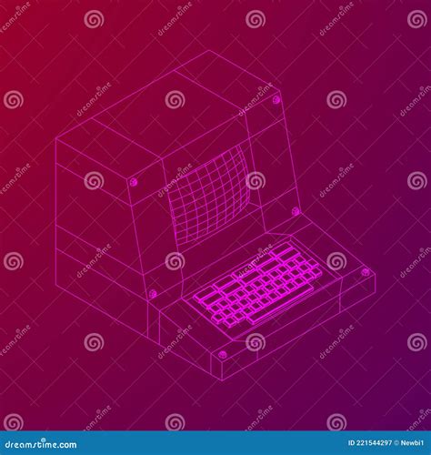 Classic Retro Perconal Computer Programming Code Concept Stock Vector