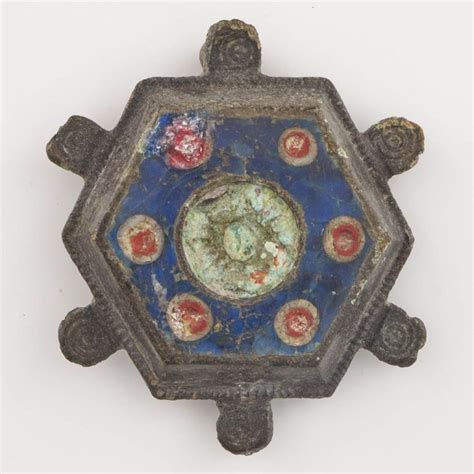 Roman Bronze Hexagonal Millefiori Brooch 2nd Century Ad
