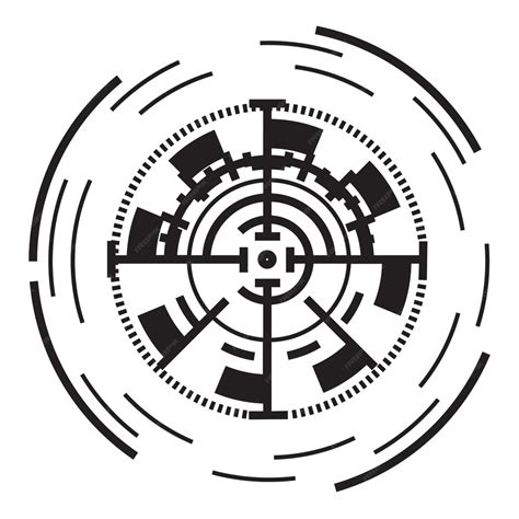 광학 십자선 아이콘 흰색 배경에 고립 된 웹 디자인을 위한 광학 십자선 벡터 아이콘의 간단한 그림 프리미엄 벡터