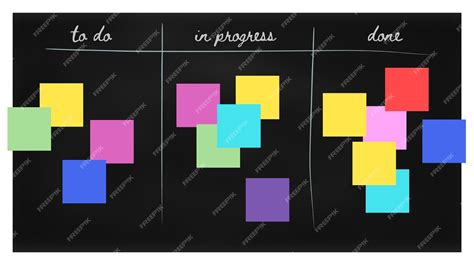 Premium Vector Agile Scrum Board With Colorful Stickers Teamwork