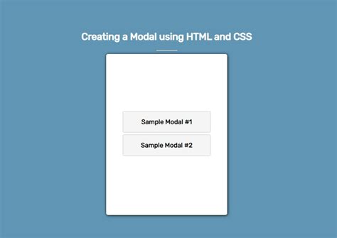 Creating A Popup Modal Using Html And Css Only Tutorial Sourcecodester