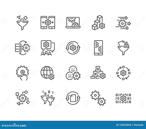 Line Data Processing Icons Stock Vector Illustration Of Info 120223046