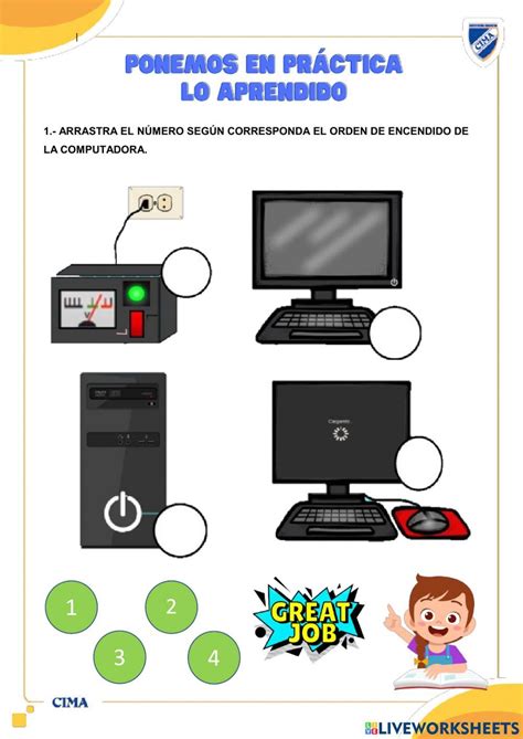 Encender Y Apagar La Pc Interactive Worksheet