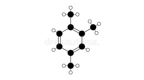 Pseudocumene Molecular Structure 3d Model Molecule Aromatic Hydrocarbon Structural Chemical