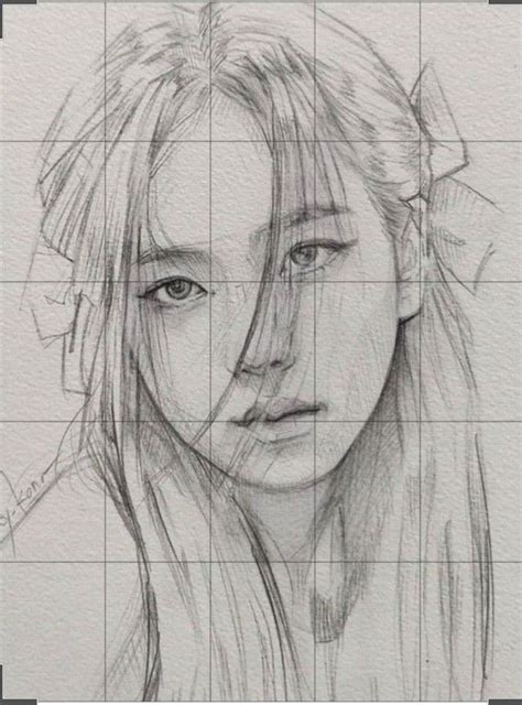 Drawing Grid Color Drawing Art Hand Art Drawing Face Drawing Kpop