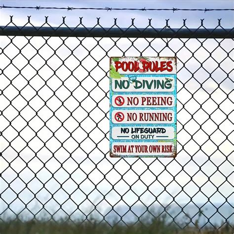 Pool Rules Vintage Tin Sign Metal Outdoor Wall Decor Temu United Kingdom