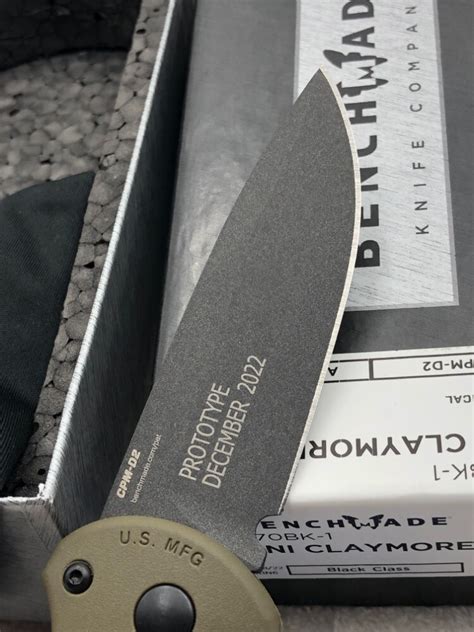 Benchmade Prototype 9570bk 1 Mini Claymore Push Button Auto With