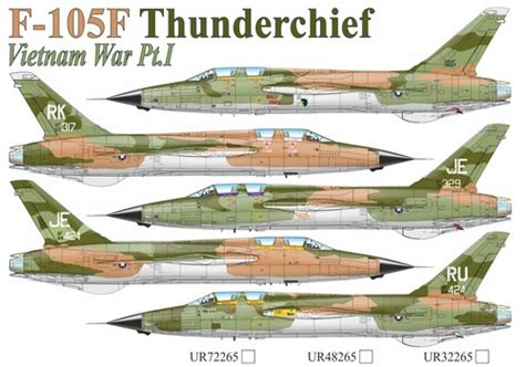 Uprise Decals Ur72265 Decal F 105f Thunderchief Vietnam War Pt1 172