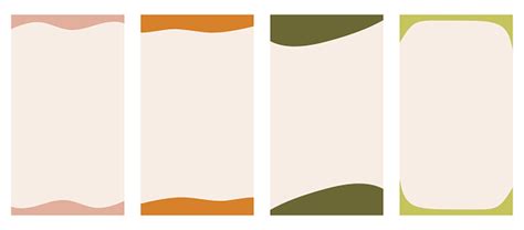 세로 스토리 프로모션 사이트 머리글 및 바닥글을 위해 디자인된 다양한 모양 모음입니다 단순한 벡터 플랫 스타일의 상상력이 풍부한 디자인을 위한 장식용 프레임 내츄럴 보헤미안