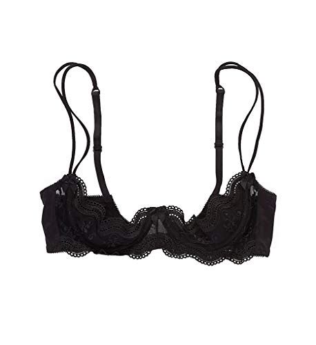 Shirley Of Hollywood Plus Size Scalloped Embroidered Shelf Bra X331 44black Wantitall