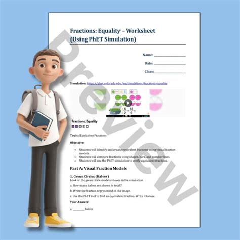 Fractions Equality Equivalent Fractions Worksheet Phet Simulation