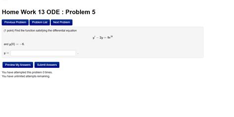 Solved Home Work 13 Ode Problem 17 Previous Problem
