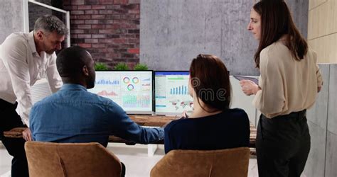 Business Data Analytics On Computer Monitor Stock Image Image Of