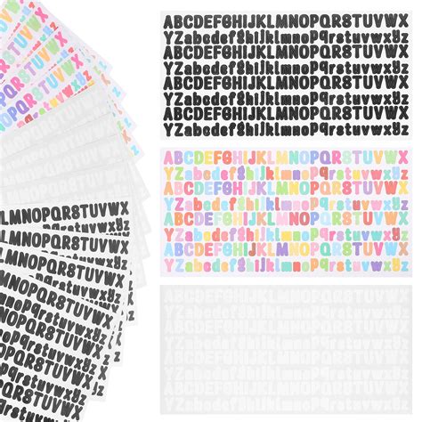 12 Sheets Of Alphabet Stickers Letter Stickers Adhesive Stickers