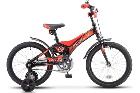Детский велосипед STELS Jet 16" Z010, размер рамы 9", чёрный/оранжевый ...