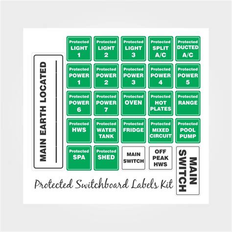Protected Switchboard Labels Kit Electrical Labels Hazard Signs Nz