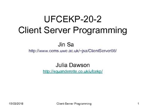 Ufcekp Client Server Programming Jin Sa