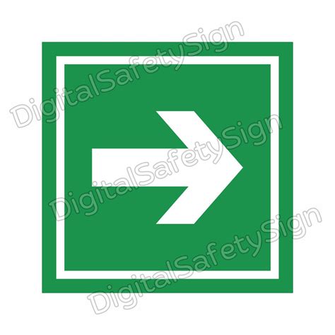 Right Fire Exit Arrow Sign Danger Caution Warning Hazard Health Safety Sign Business