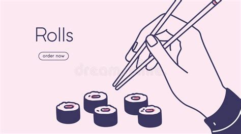 Dise O De La P Gina Web De La Plantilla Del Sitio Web De Pedidos De Sushi Rolls Interfaz Del
