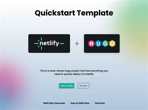 Hugo Quickstart By Netlify Templates A Hugo Template Built At Lightspeed