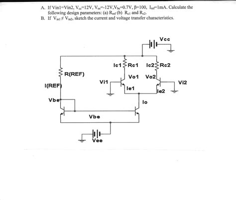 Solved In The BJT Differential Amplifier Chegg Com