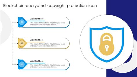blockchain encrypted copyright protection icon ppt powerpoint