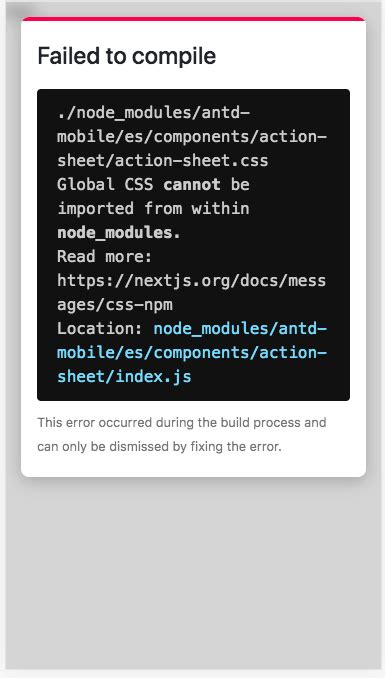 V5 Nextjs 使用报错：global Css Cannot Be Imported From Within Node