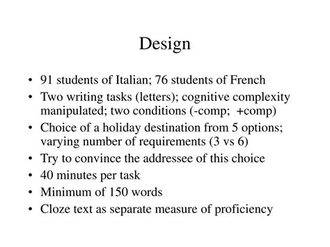 Ppt The Relation Between Cognitive Task Complexity And Linguistic