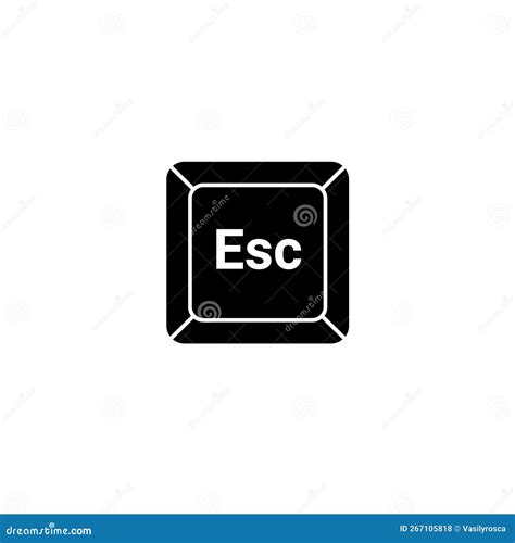 Esc Button Key Vector Icon Escape Keyboard Logo Computer Cartoon Illustration Sign Stock Vector