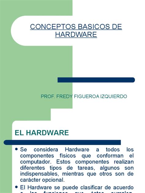 Conceptos Basicos De Hardware Pdf Hardware De La Computadora