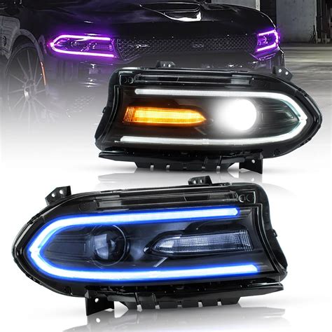 Dodge Charger Halogen Models Rgb Led Headlights 2015 2023 Bayoptiks