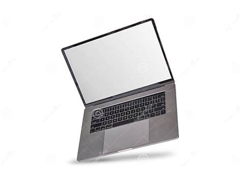 Isolated Laptop With Empty Screen For Mockup On White Background Stock