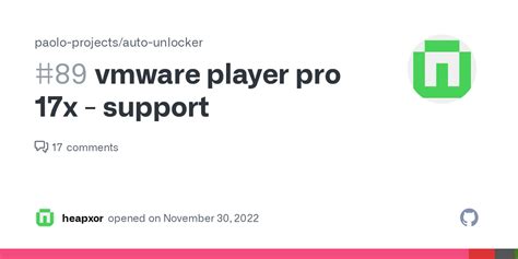 Vmware Player Pro X Support Issue Paolo Projects Auto Unlocker Github