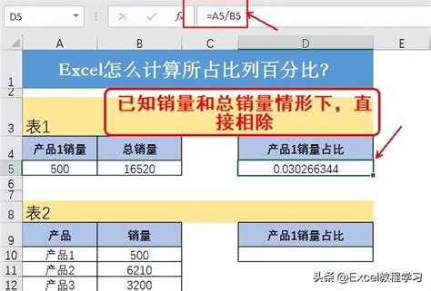 excel计算百分比的公式，在excel中怎么计算数据在总量所占的比例？ 趣帮office教程网