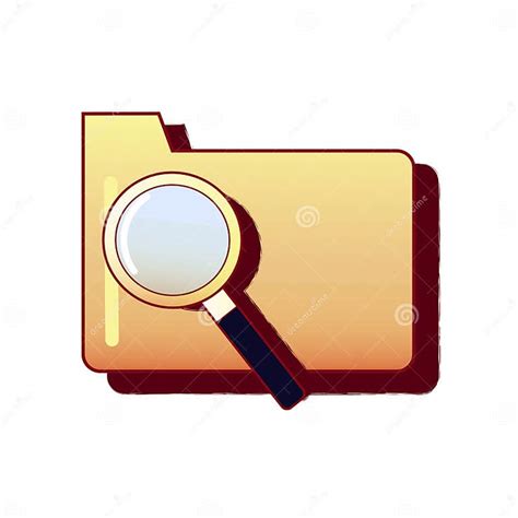 Folder With Magnifying Glass Icon Retro Pc User Interface Aestetic Stock Illustration