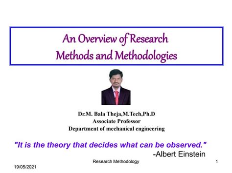 An Overview Of Research And Methodologiesppt