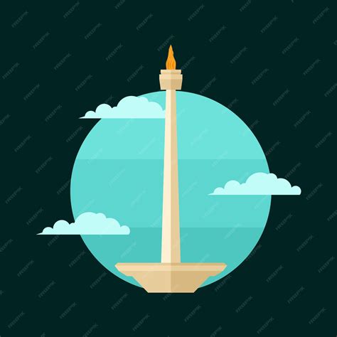Premium Vector Monas Vector Icon Landmark Jakarta