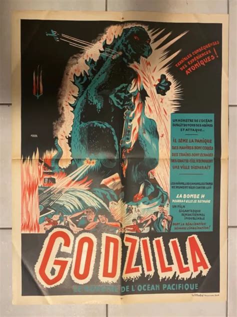 GODZILLA AFFICHE CINÉMA EO 1954 Gojira Honda Kaiju Original Movie